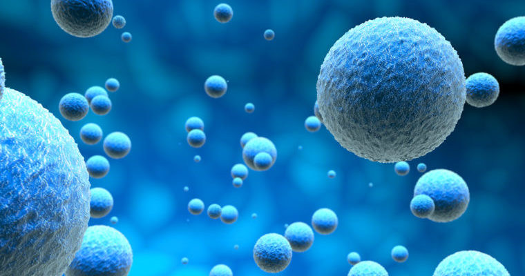 microscopic cells in a blue background - Nordic Life Science – the ...